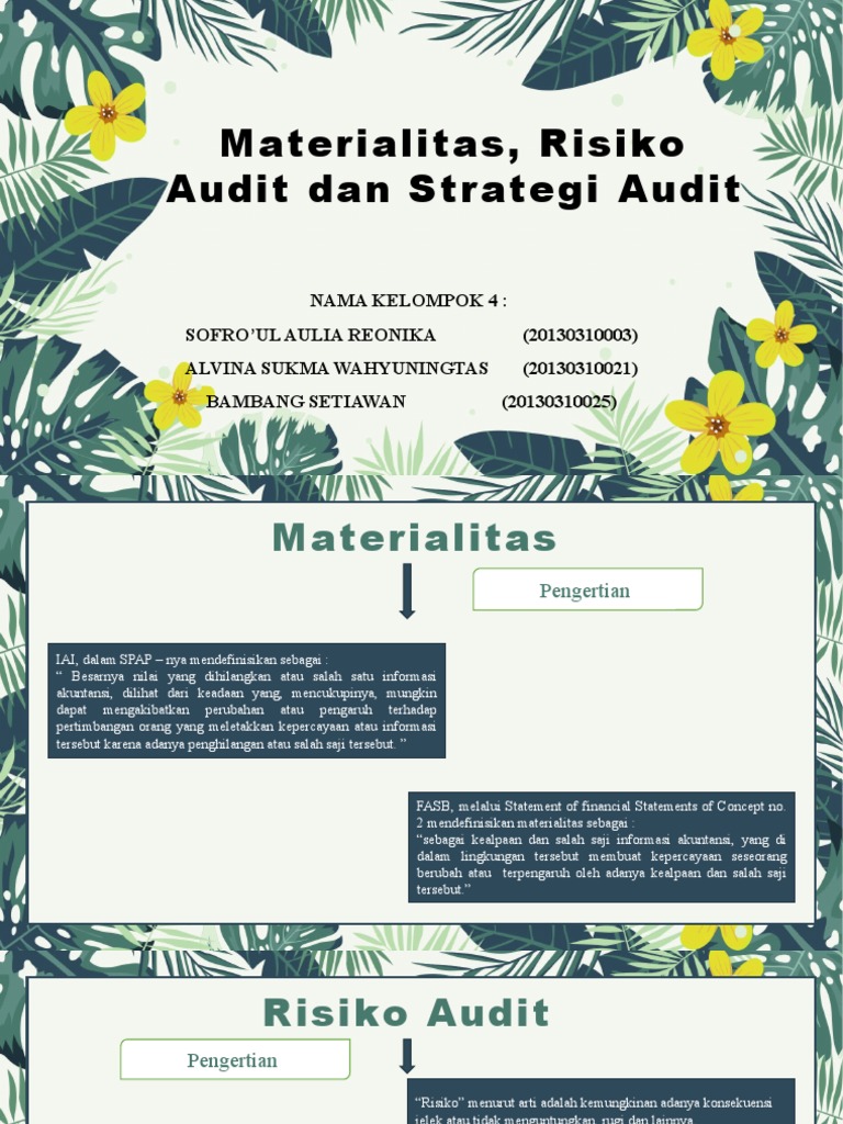 Materialitas, Risiko, Dan Strategi Audit Pendahuluan | PDF | Pengelolaan Keuangan & Uang