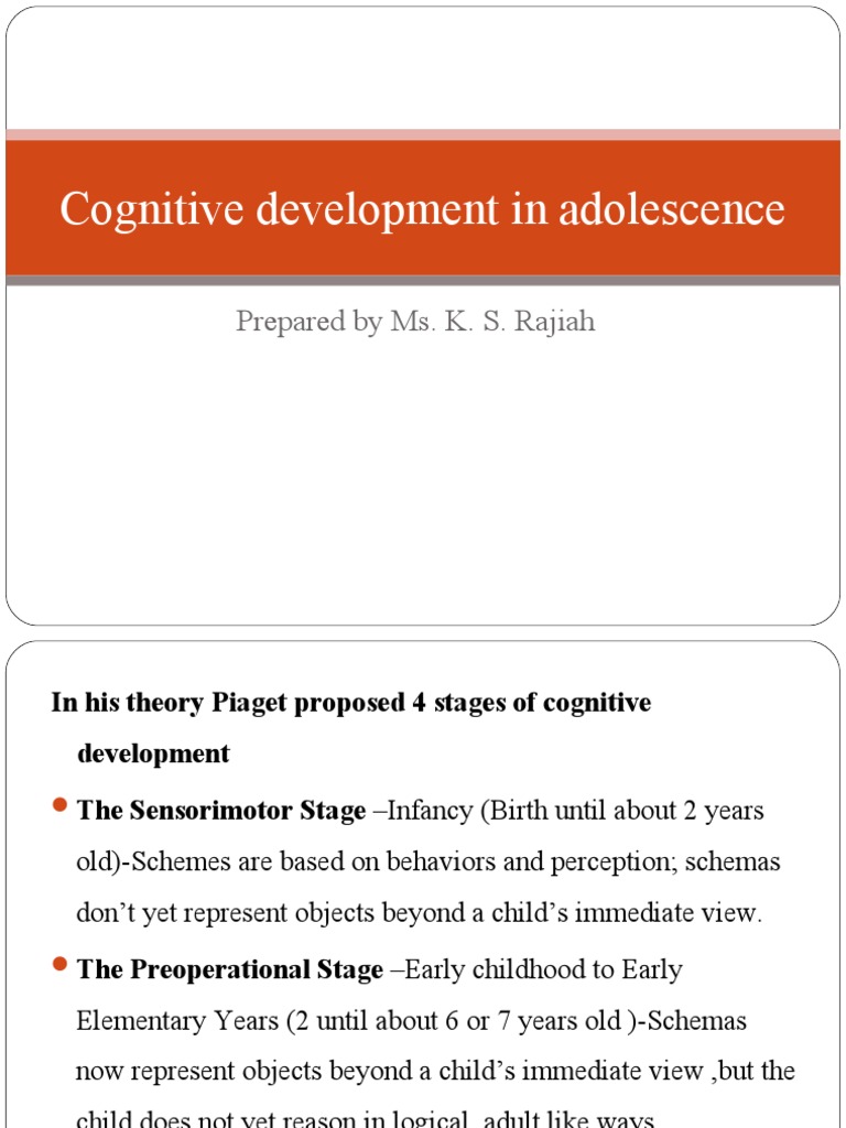 Cognitive Development in Adolescence | PDF | Philosophical Anthropology ...