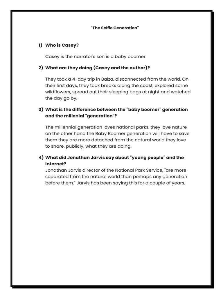 Baby Boomers vs. Millennials in Nature | PDF