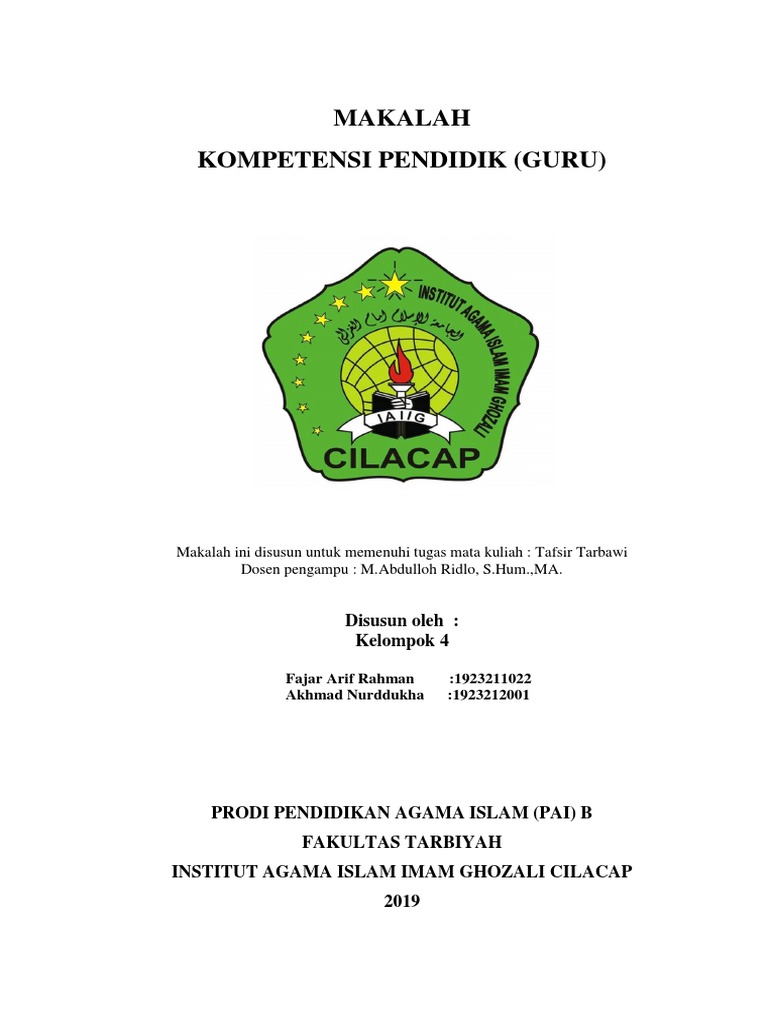 Makalah Kompetensi Pendidik (Guru) | PDF | Karier & Perkembangan | Sains & Matematika