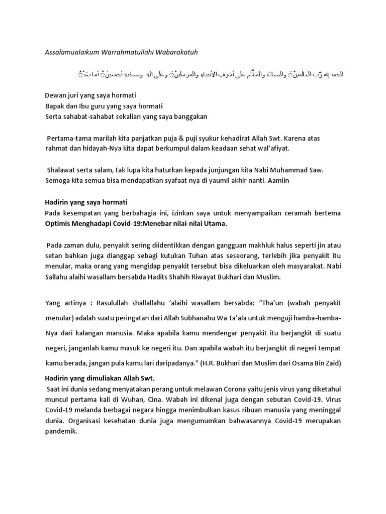 Teks Pidato Siti Fatma | PDF