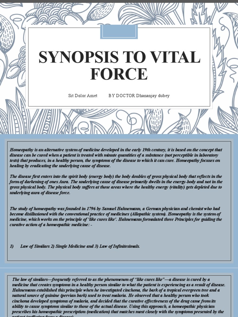 Brief To Vital Force | PDF | Homeopathy | Health Care