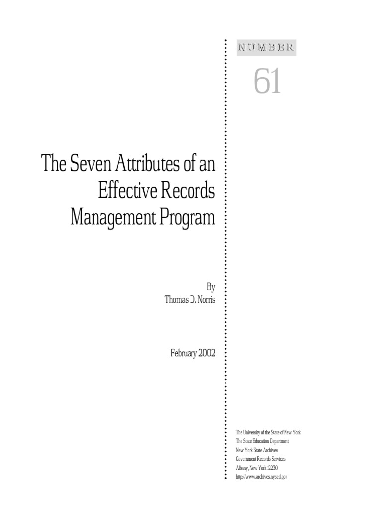 Seven Attributes Effective Records Management Program | PDF | Records ...