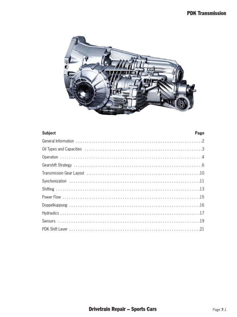 PDK Transmission Repair Guide | PDF | Manual Transmission ...