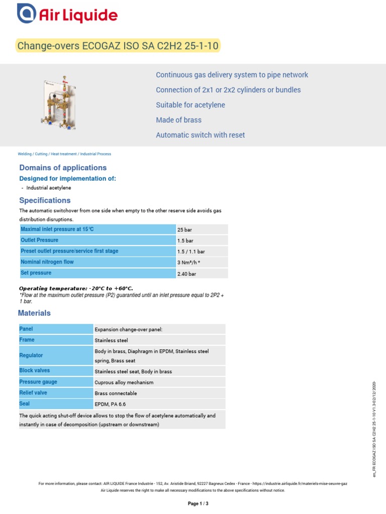 Acetylene Semi-Automatic Changeover | PDF | Valve | Chemistry