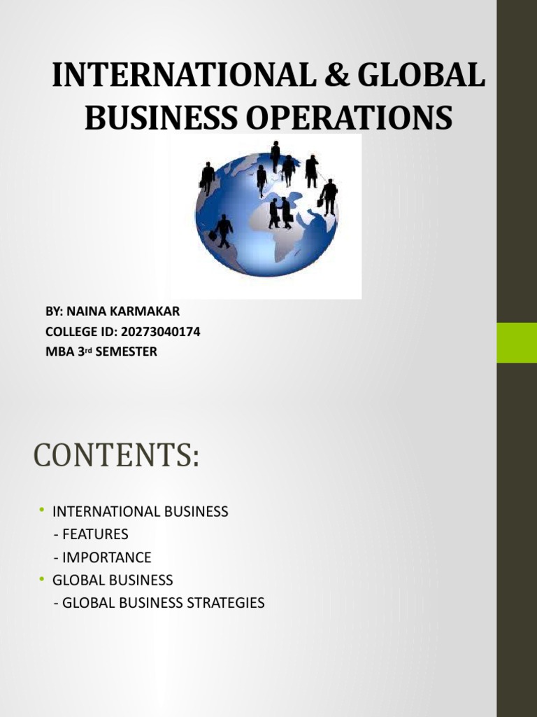 International & Global Business Operations | PDF | Strategic Management ...