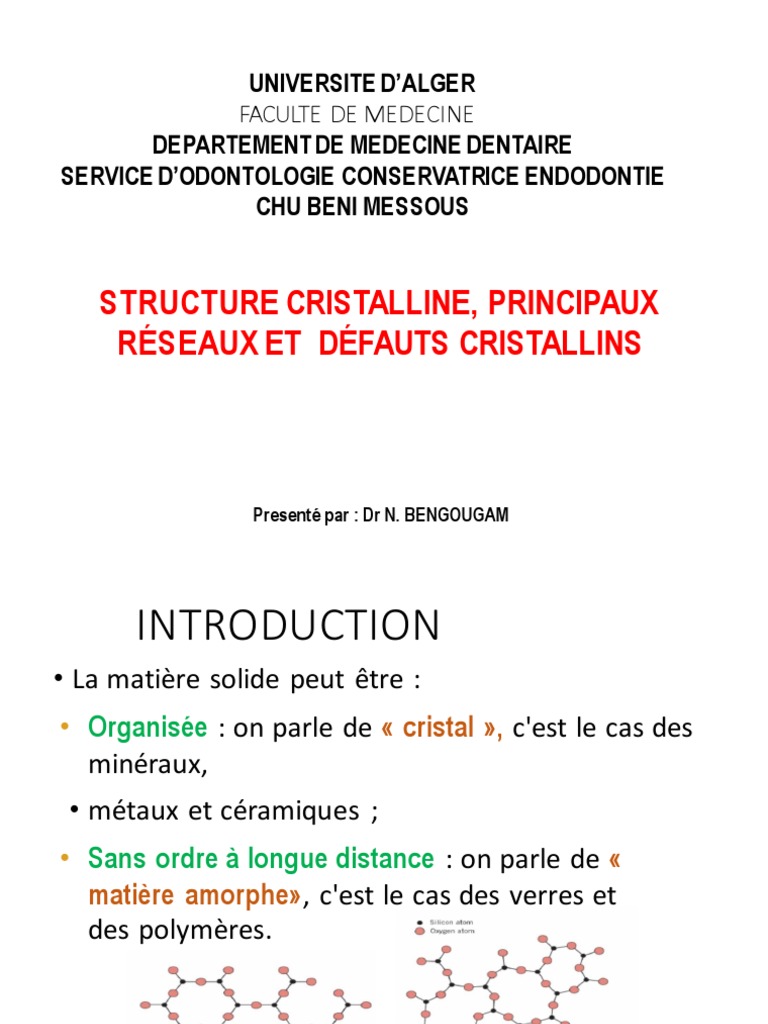 Structure Cristalline, Principaux Réseaux Et Défauts Cristallins | PDF | Défaut cristallin ...