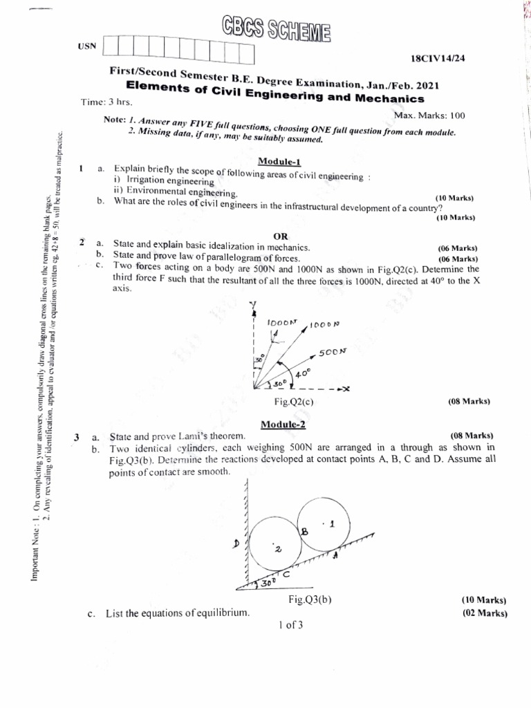 Cbcs Scheme: Engineering | PDF | Projectiles | Acceleration