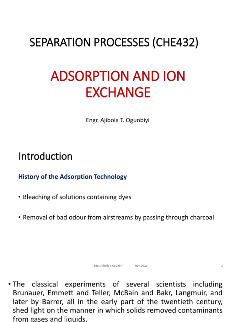 ADSORPTION AND ION EXCHANGE - Slide 1 | PDF | Adsorption | Silicon Dioxide