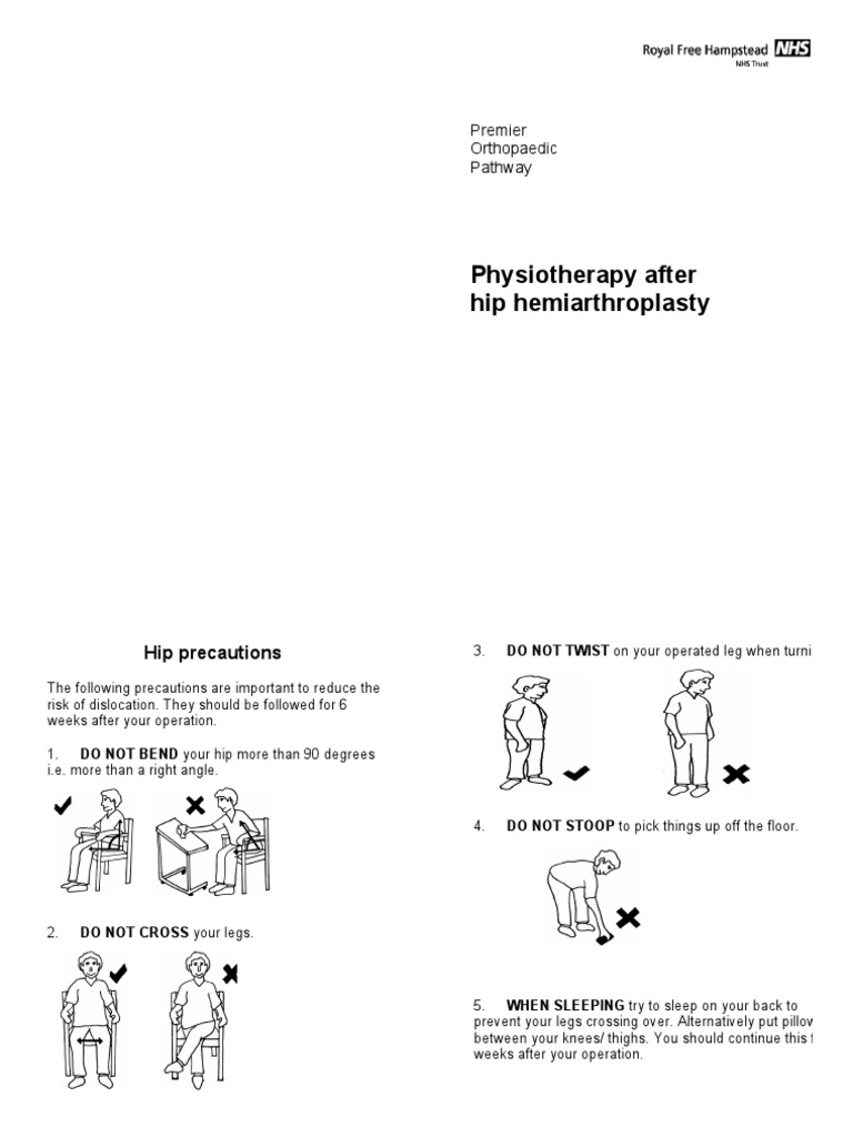 Physiotherapy After Hip Hemiarthroplasty | PDF | Hip | Physical Therapy