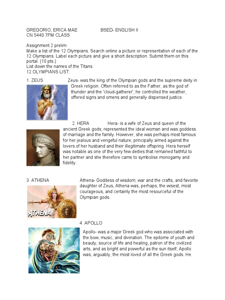 OLYMPIANS | PDF | Twelve Olympians | Dionysus