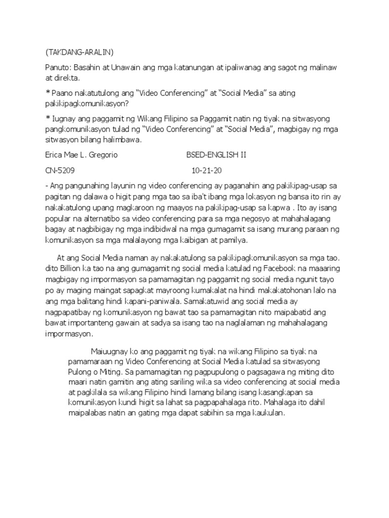 Assignment Filipino | PDF