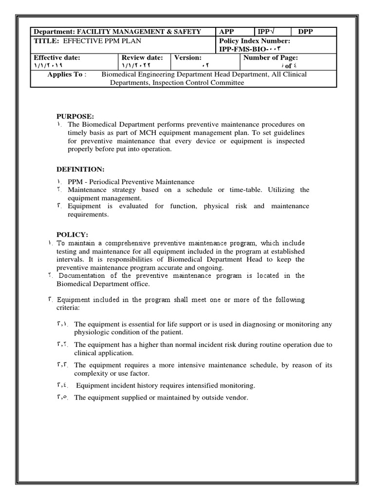 Biomedical PPM PLAN | PDF | Biomedical Engineering | Engineering