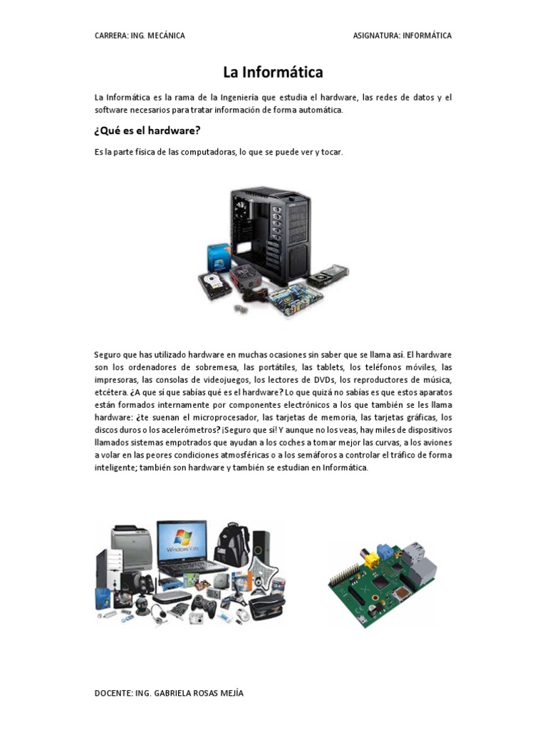 Introducción A La Informatica | PDF | Hardware de la computadora ...