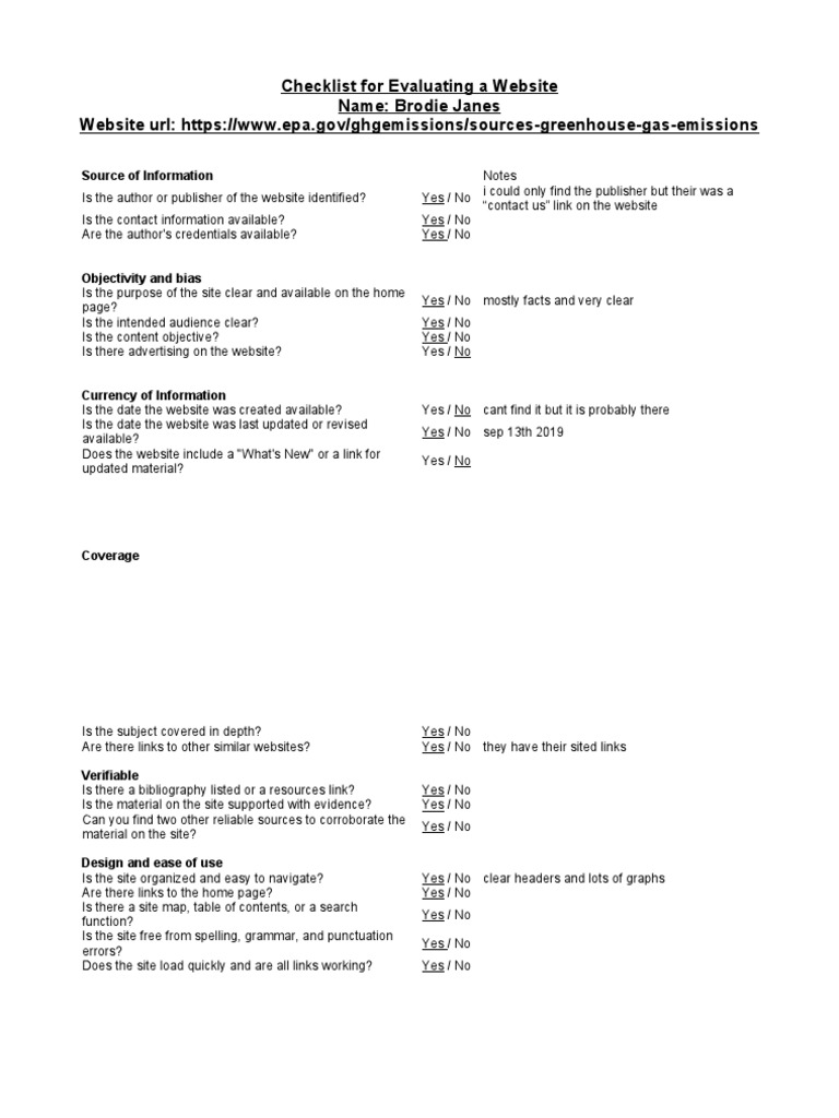 Website Credibility Checklist | PDF | Computing | World Wide Web
