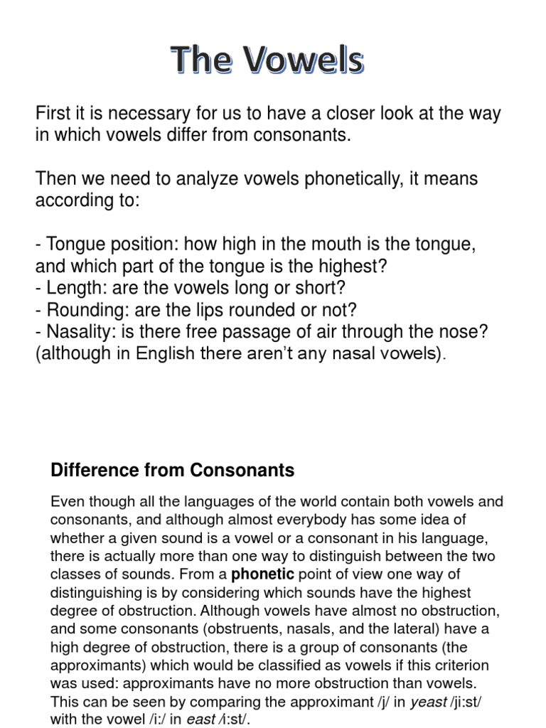 Tongue Position in English Vowels | PDF | Vowel | Syllable