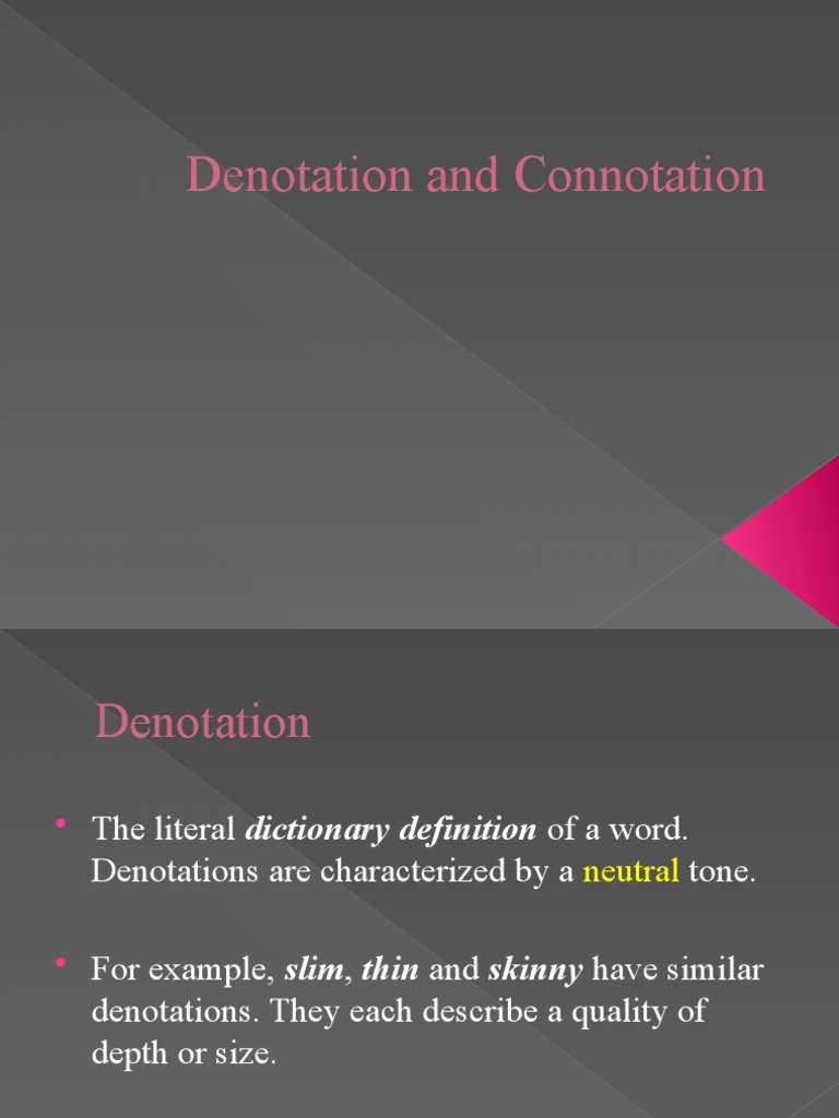 Denotation and Connotation | PDF | Linguistics | Semantics