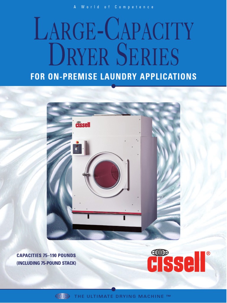 Cissell Specifications HD 75 100 125 170 190 | PDF | Clothes Dryer ...