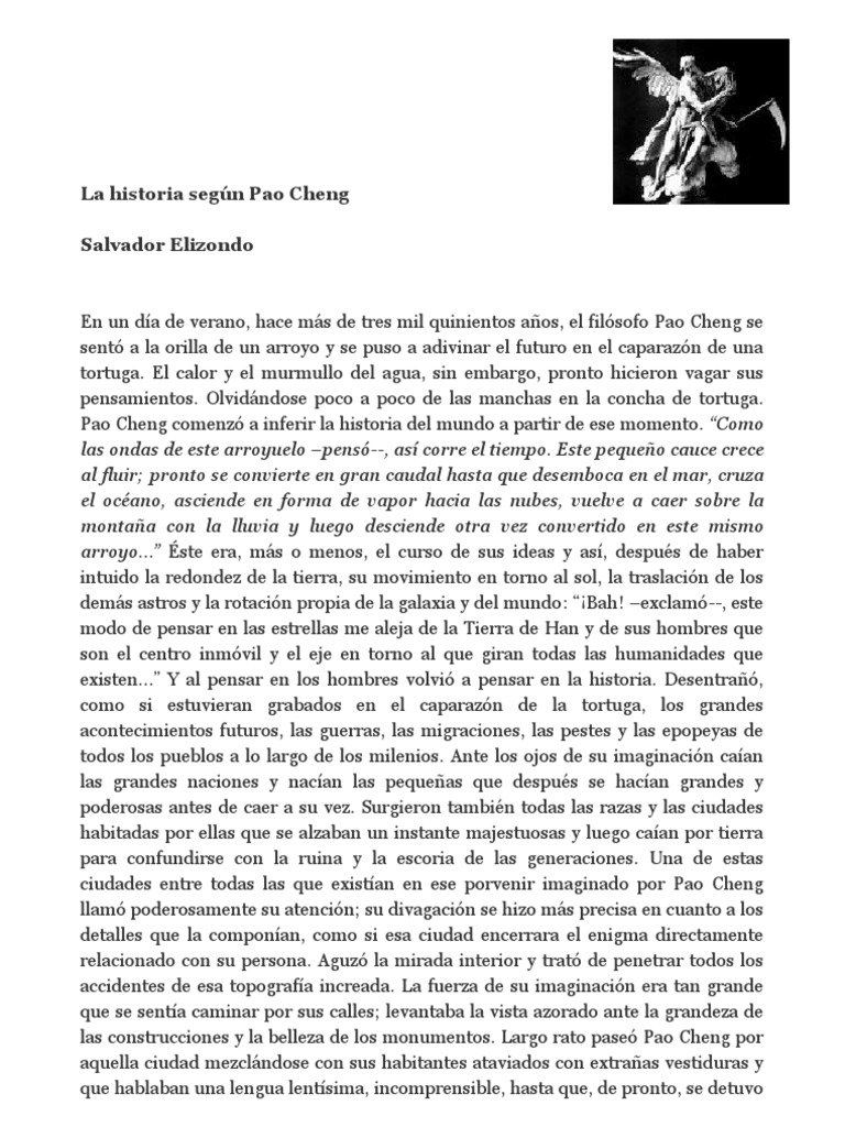 La Historia Según Pao Cheng - Salvador Elizondo | PDF | Tierra | Naturaleza