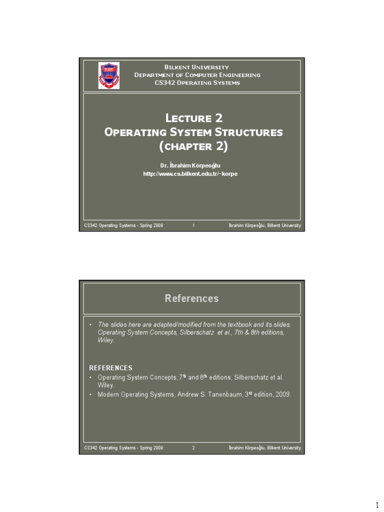 Operating System Structures (Chapter 2) : References | PDF | Operating ...