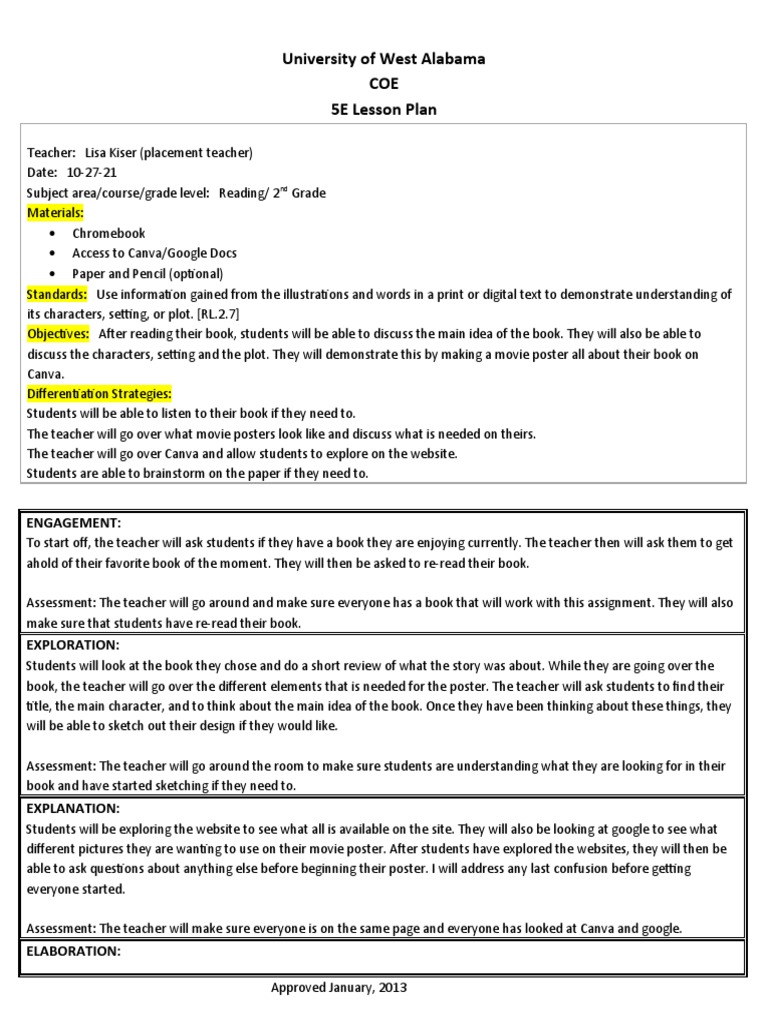 2nd Grade Reading Lesson Plan Template | PDF | Lesson Plan | Books