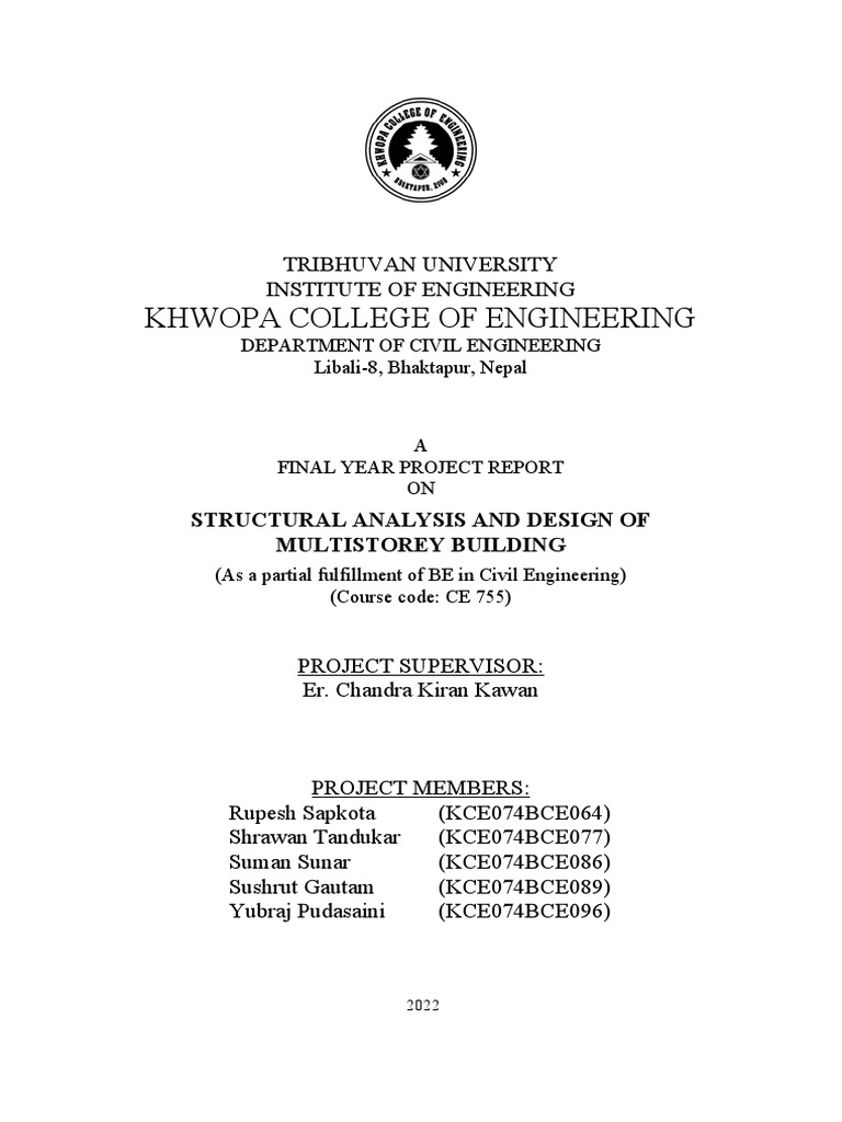 PG3CKK Final Year Project - Defense Report | PDF | Structural Load ...