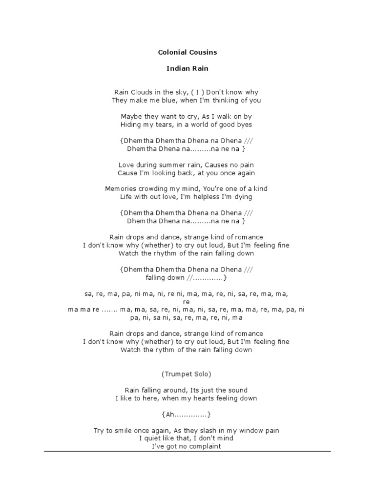 Colonial Cousins Song Lyrics Compilation | PDF | Art | Religion ...