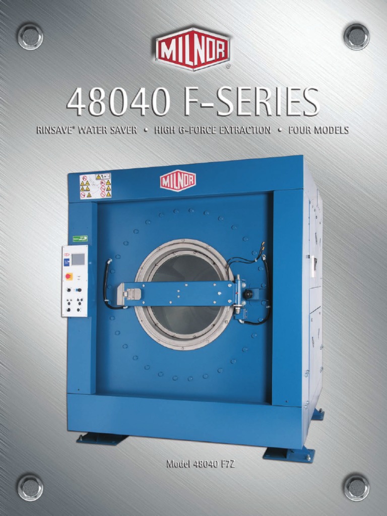 Milnor 48040F7J Specifications | PDF | Washing Machine | Manufactured Goods