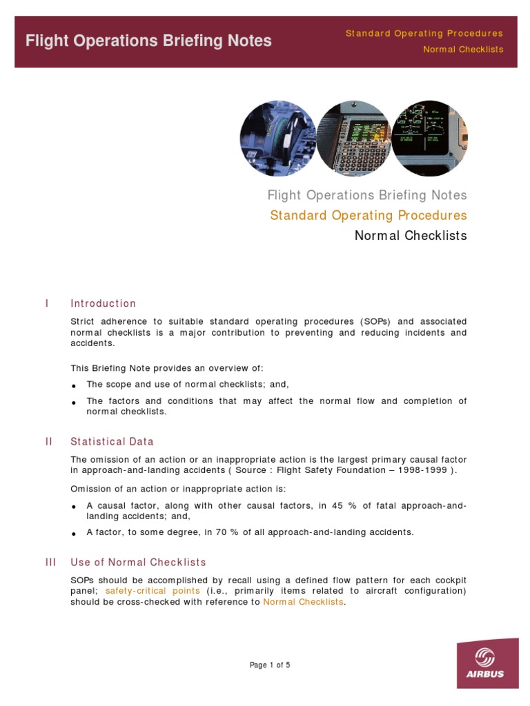 Flight Operations Briefing Notes | PDF | Aviation Safety | Aviation