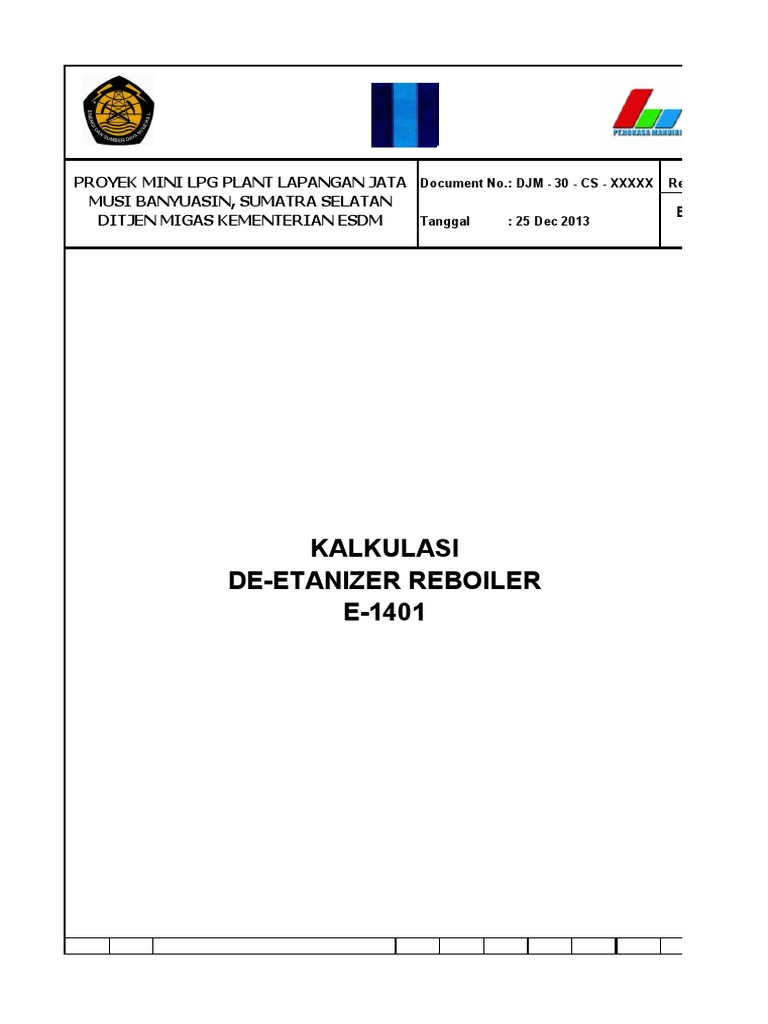 De-ethanizer Reboiler Calculation Report | PDF | Boiling | Pressure