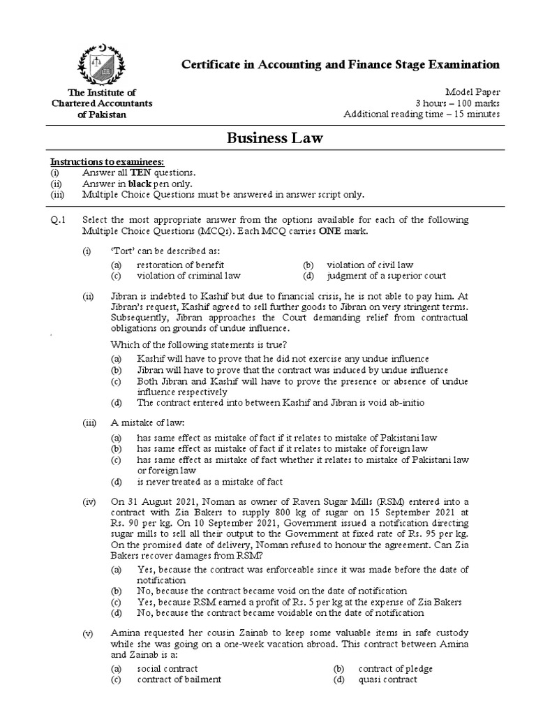 CAF4 ModelPaper | PDF | Negotiable Instrument | Partnership