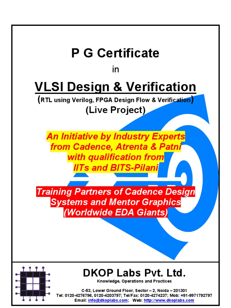 P G Certificate VLSI Design & Verification: (Live Project) | Download Free PDF | Field ...