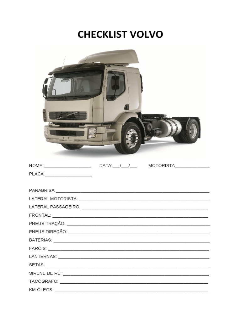 Checklist de Manutenção Volvo | PDF | Negócios