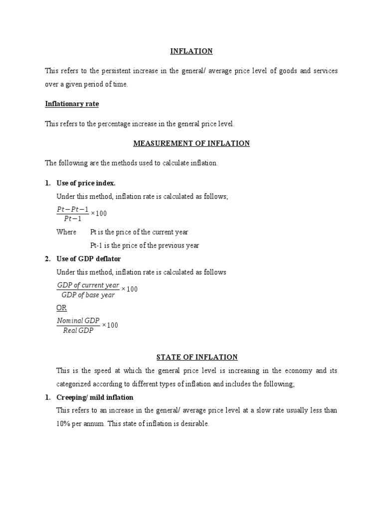s5 Economics - Inflation | PDF | Inflation | Money Supply
