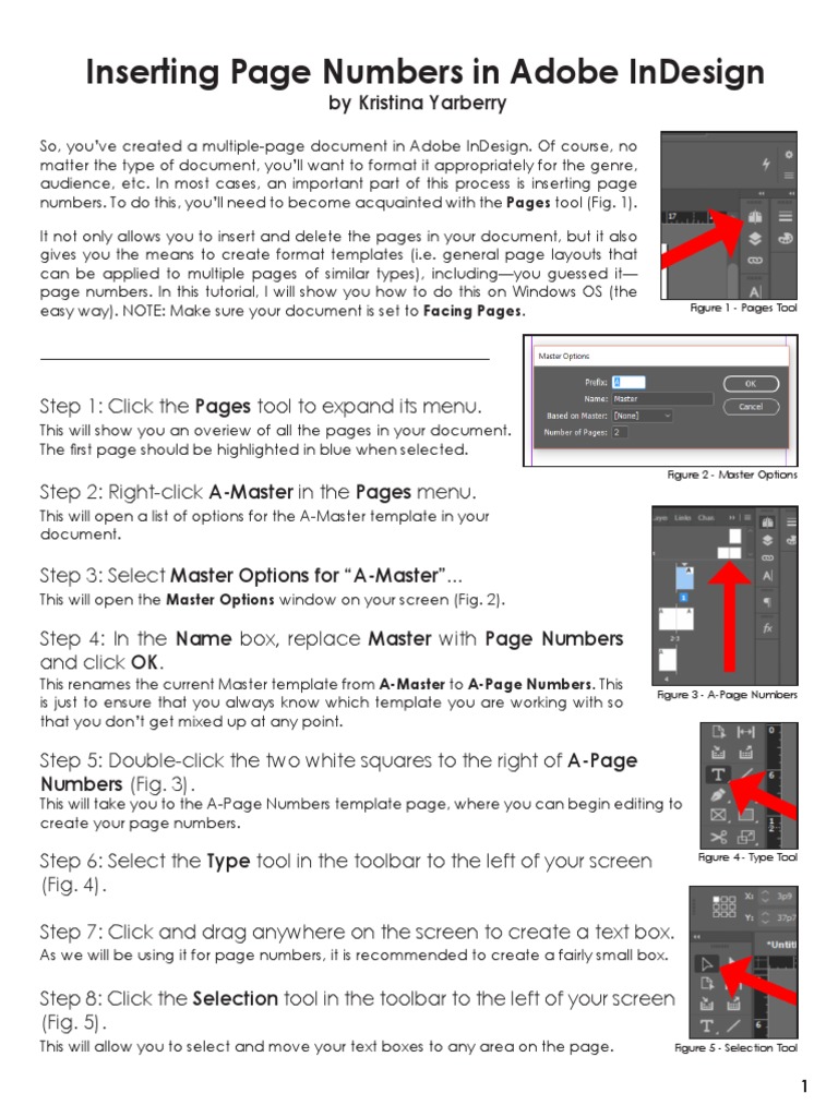 Adding Page Numbers in InDesign | PDF | Software | Computing