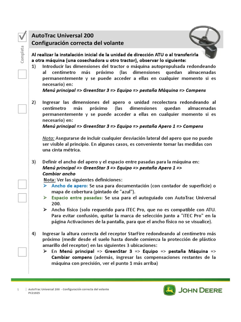 ATU Setup User Guide ES | PDF | Tractor