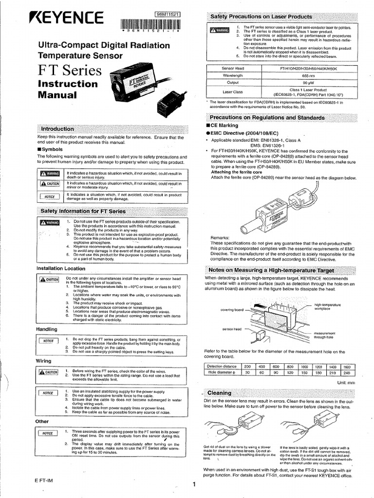 Documentación - Keyence - Sensor FTSeries | PDF