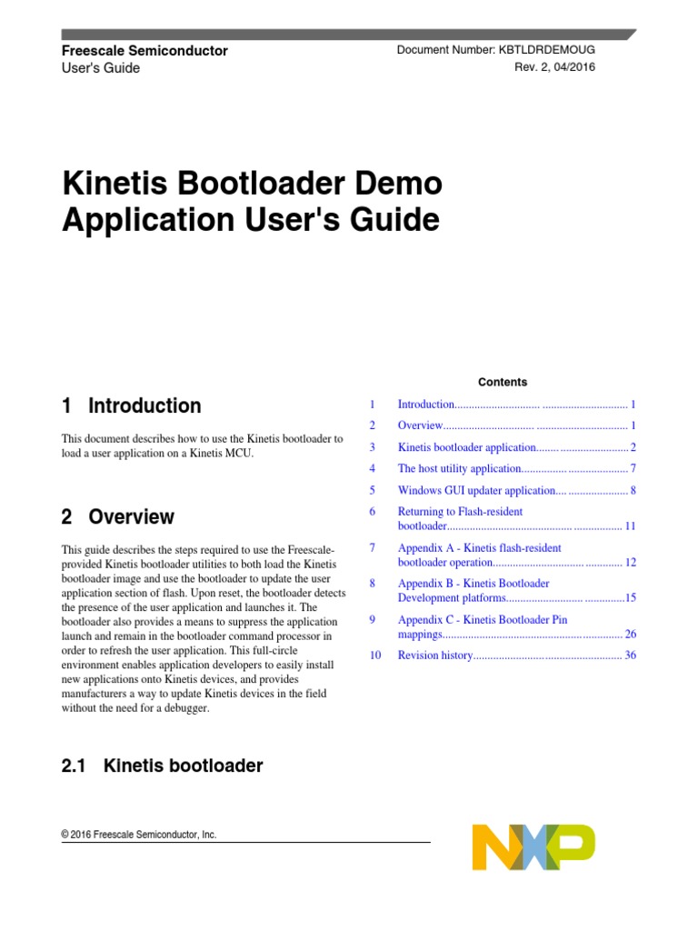 Kinetis Bootloader Demo Application User's Guide | PDF | Booting | Graphical User Interfaces