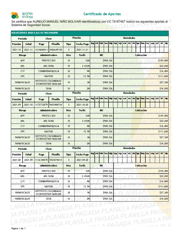 Mafars 040 | PDF | Pensión | Gastos