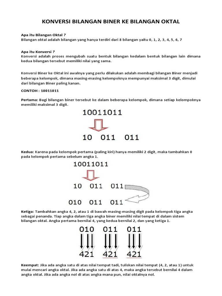 Konversi Bilangan Biner Ke Bilangan Oktal | PDF