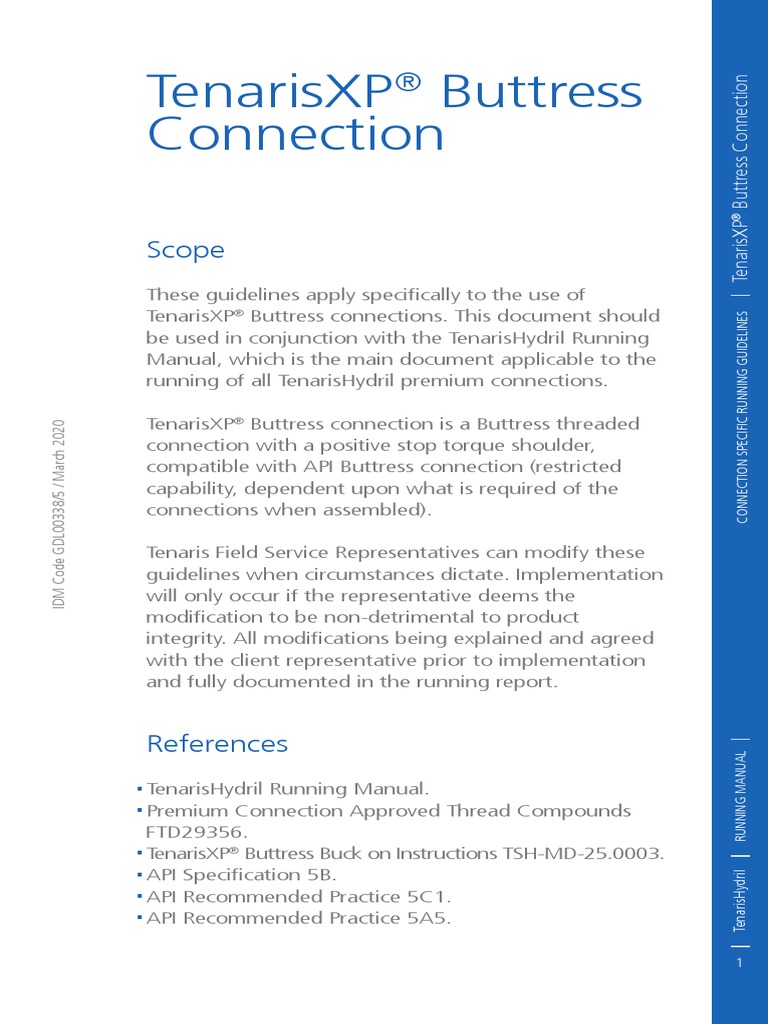 Tenarisxp Buttress Connection: Scope | PDF | Pipe (Fluid Conveyance ...