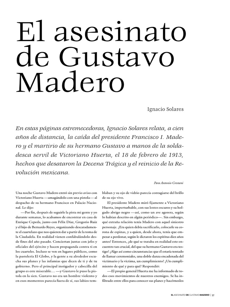 El Asesinato de Gustavo Madero | PDF | revolución mejicana | México