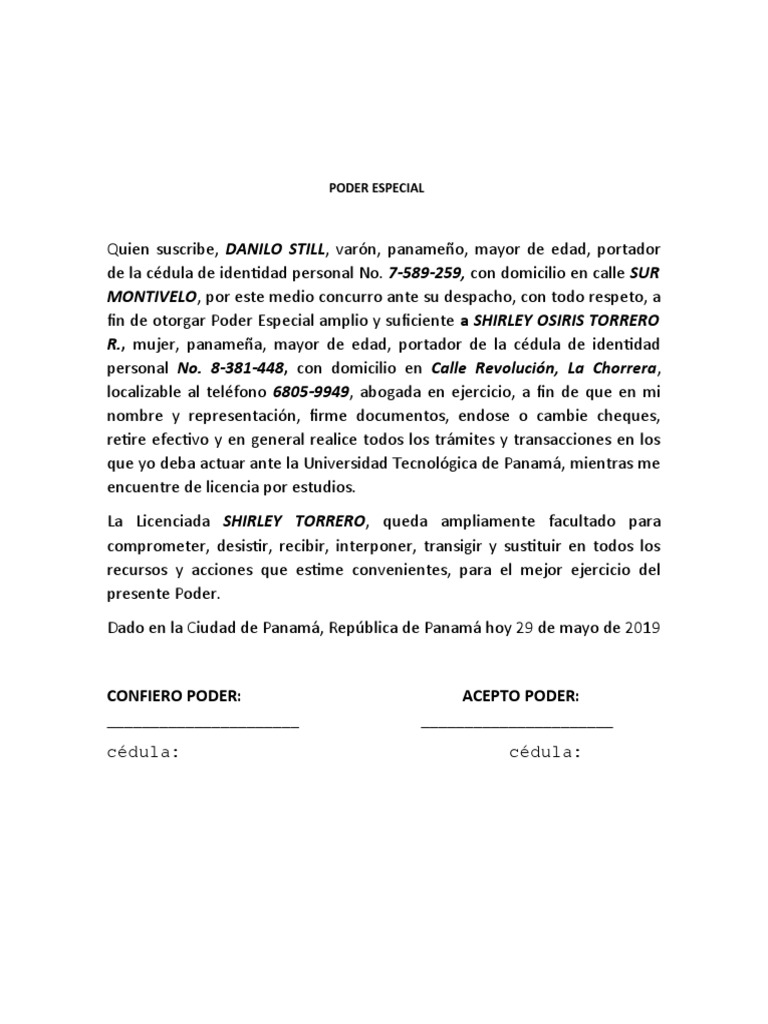 Poder Especial Modelo | PDF