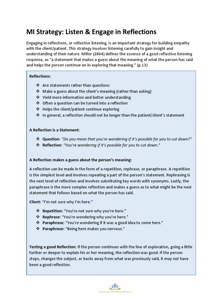 MI Strategy - Reflections | PDF