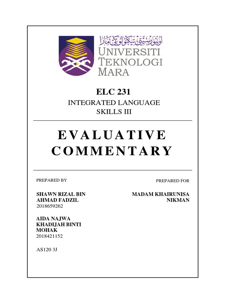 Evaluative Commentary: Integrated Language Skills Iii | PDF ...