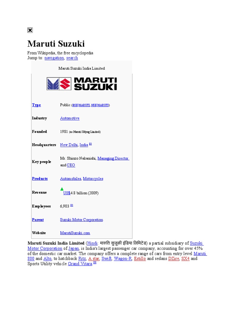 Maruti Suzuki | PDF | Vehicles | Wheeled Vehicles