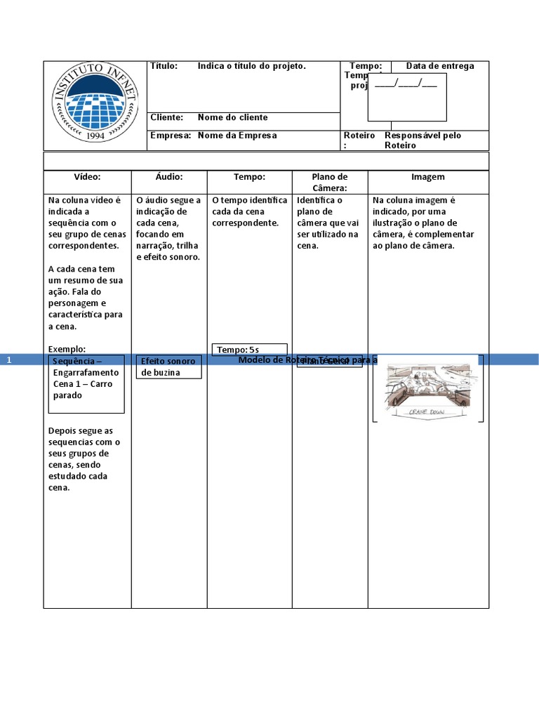 Modelo de Roteiro Técnico | PDF