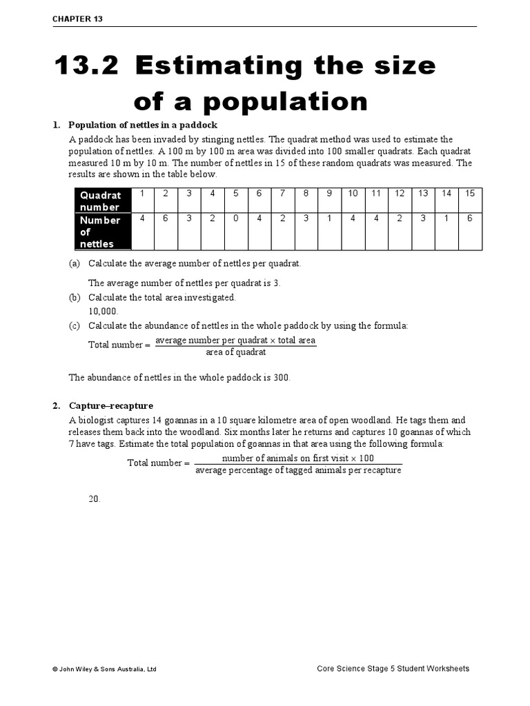 Estimating Population Sizes - Maryam F | PDF