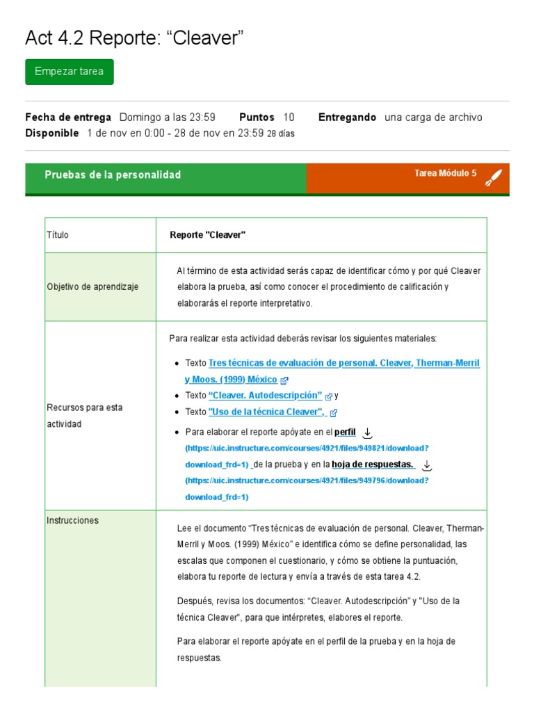 Act 4.2 Reporte - "Cleaver" | PDF | Cognición