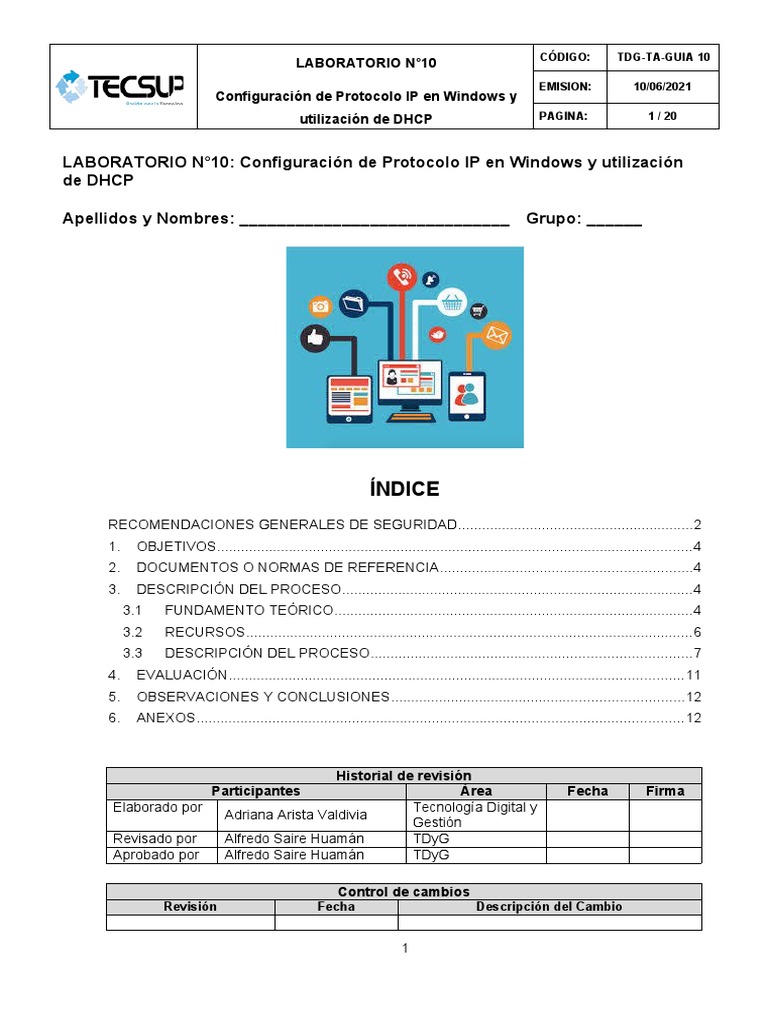 Lab10 - Configuración de Protocolo IP en Windows y Utilización de DHCP | PDF | Dirección IP ...